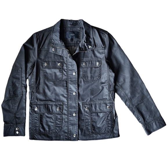 J. Crew | Jackets & Coats | J Crew Military Cargo Utility Jacket Waxed ...